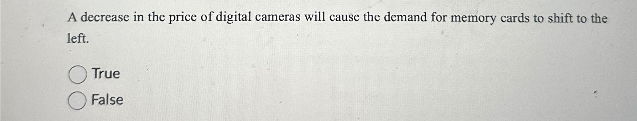 Solved A decrease in the price of digital cameras will cause | Chegg.com