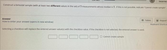 Solved Construct a bimodal sample (with at least two | Chegg.com
