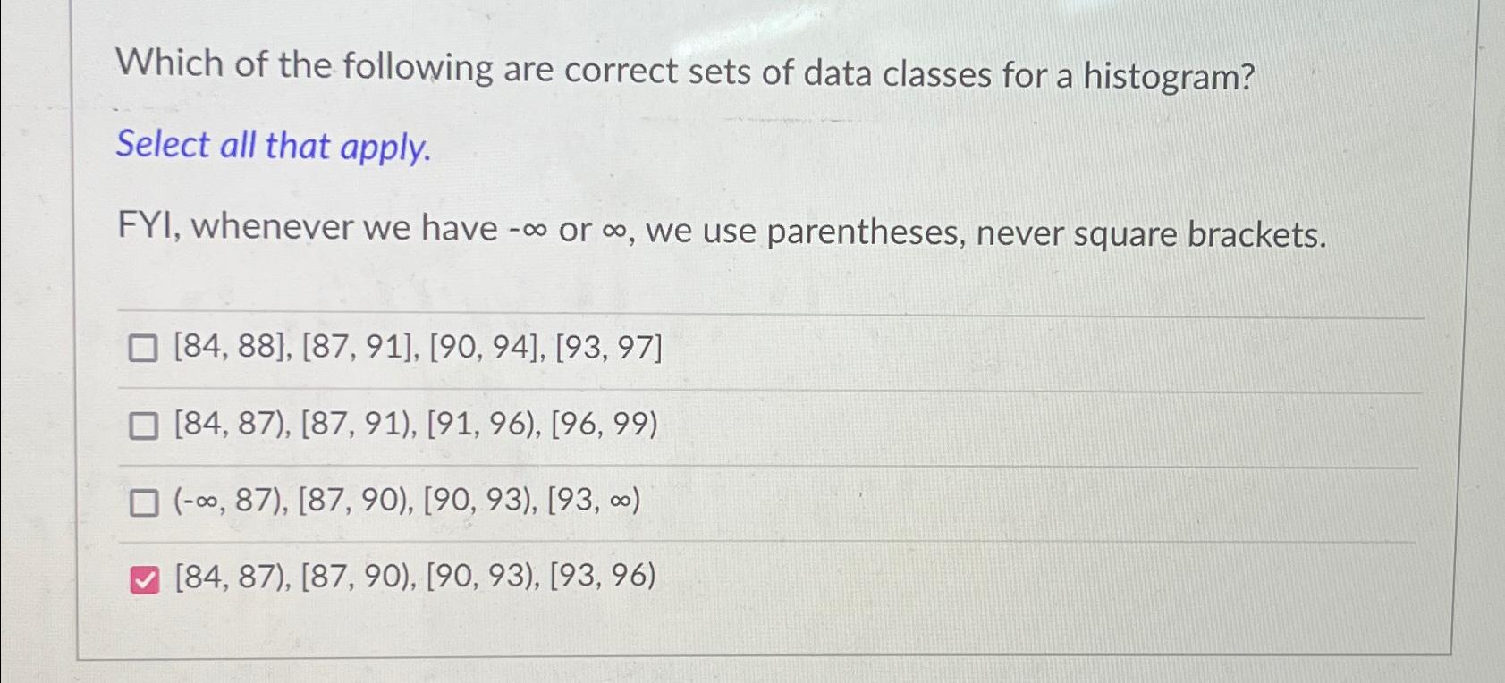 Solved Which of the following are correct sets of data | Chegg.com
