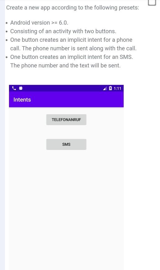 Solved Create a new app according to the following presets: | Chegg.com