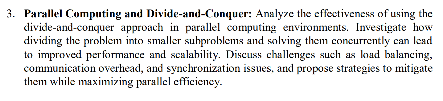 Solved Parallel Computing and Divide-and-Conquer: Analyze | Chegg.com