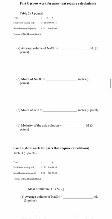 Solved EXPERIMENT: ACID-BASE TITRATIONS OBJECTIVES Use | Chegg.com