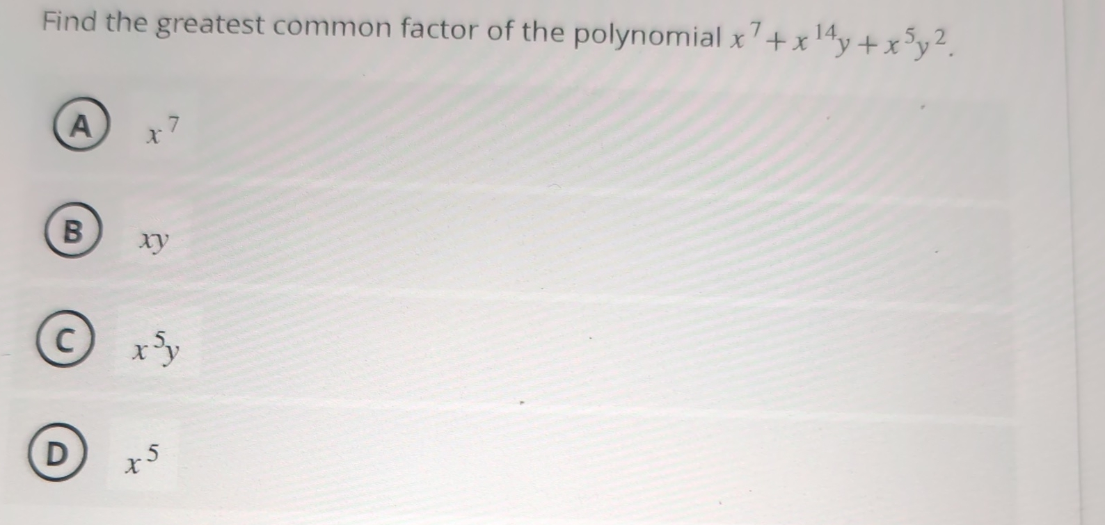 Solved Find the greatest common factor of the polynomial | Chegg.com