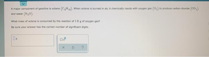 Solved A mator component at gasoline is ectare (CH). When | Chegg.com