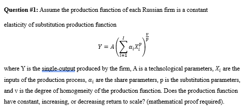 Solved Question #1: Assume the production function of each | Chegg.com