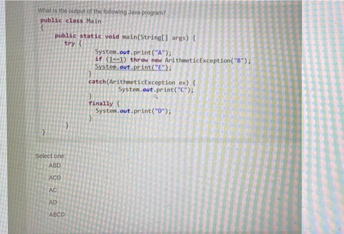 Solved What is the output of the following Java program? | Chegg.com