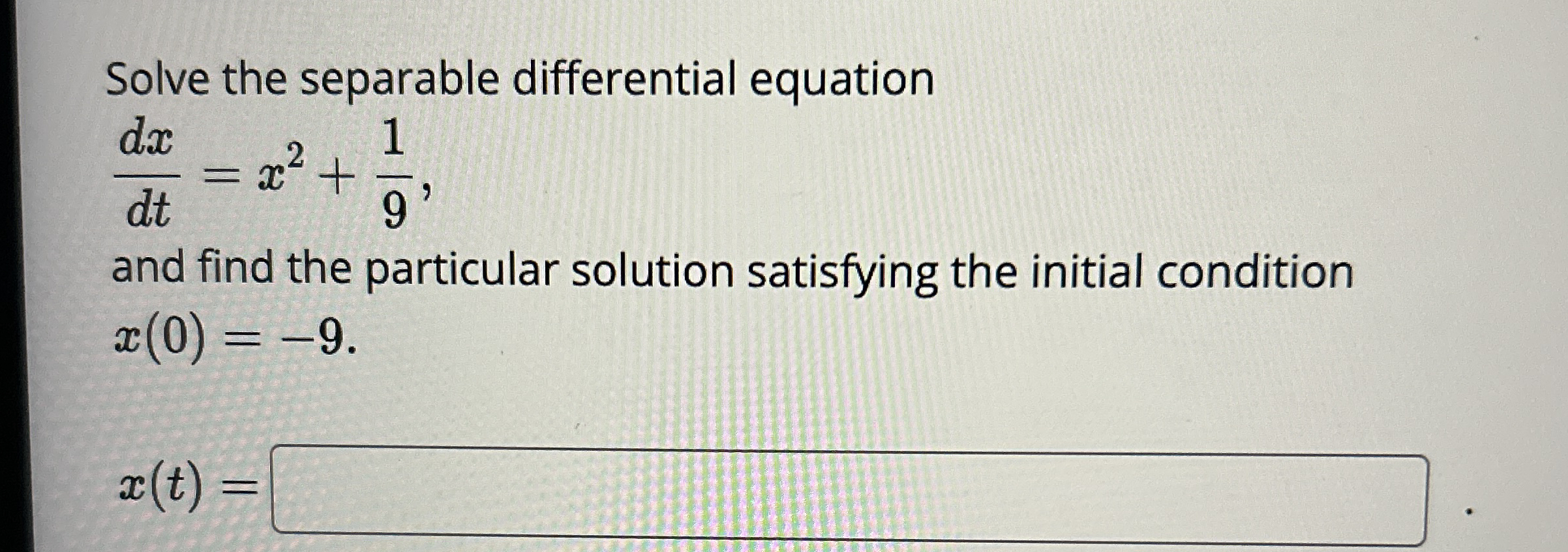 Solved Solve the separable differential | Chegg.com