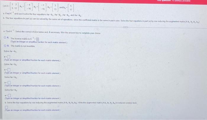 Solved tatA=[15212]b1=[−4−16]b2=[−1−15]b3=[313], and | Chegg.com