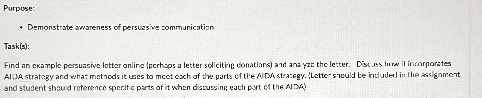 Solved Purpose:Demonstrate awareness of persuasive | Chegg.com