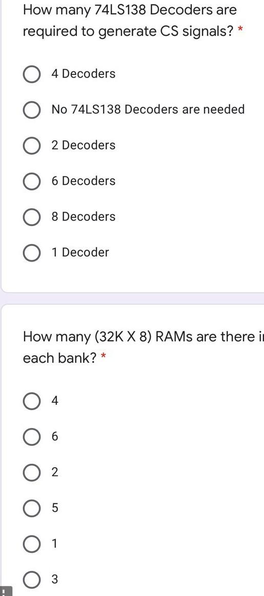 Solved How many 74LS138 Decoders are required to generate CS | Chegg.com