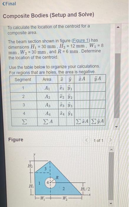 Solved Composite Bodies (Setup and Solve) To calculate the | Chegg.com