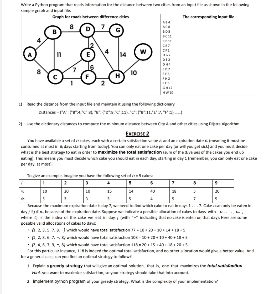 Write a Python program that reads information for the | Chegg.com