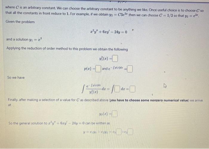 Solved Where C is an arbitrary constant. We can choose the | Chegg.com
