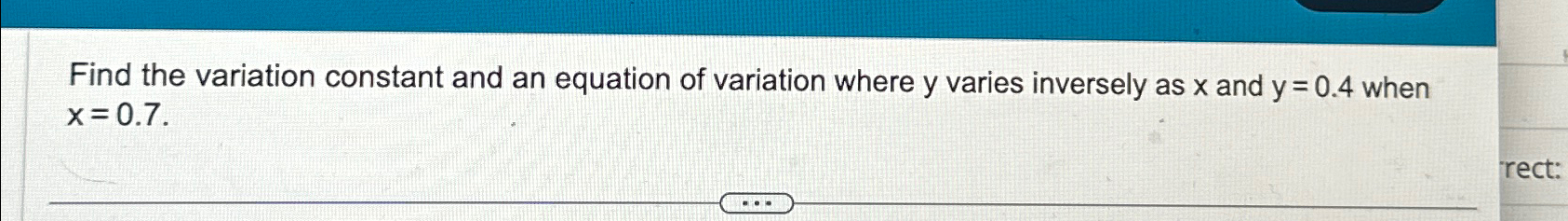 Solved Find the variation constant and an equation of | Chegg.com