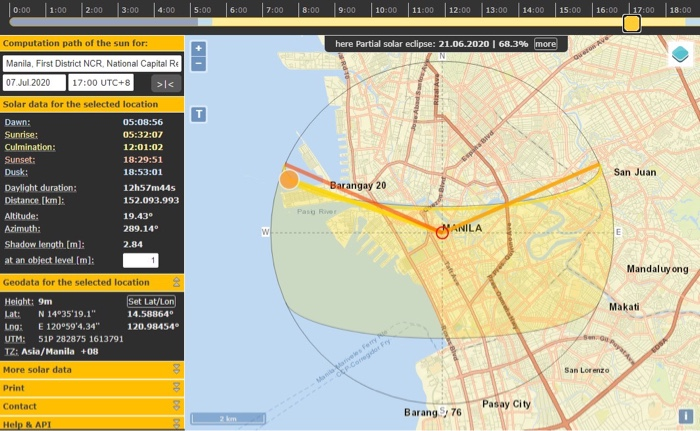 I. From the given Sun Path Calculator, provide the | Chegg.com