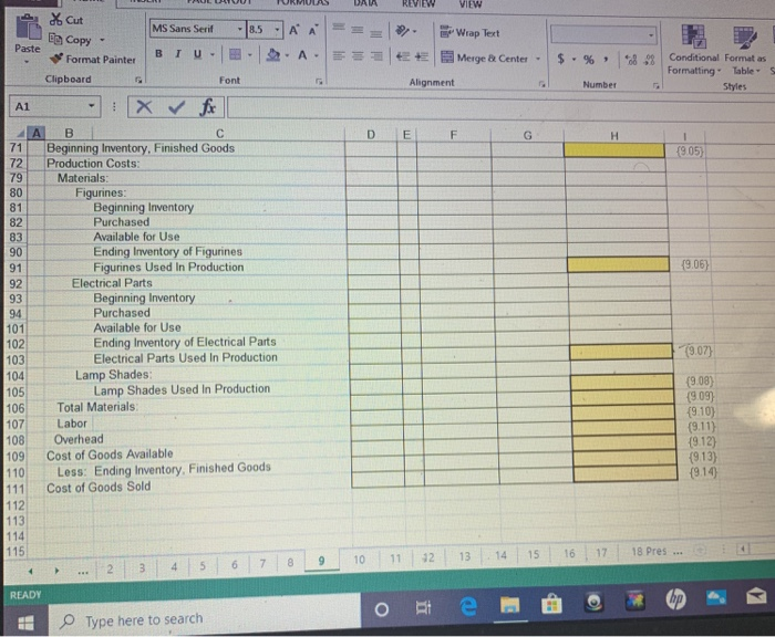 Solved FILE HOME INSERT PAGE LAYOUT FORMULAS DATA Cut -10A | Chegg.com