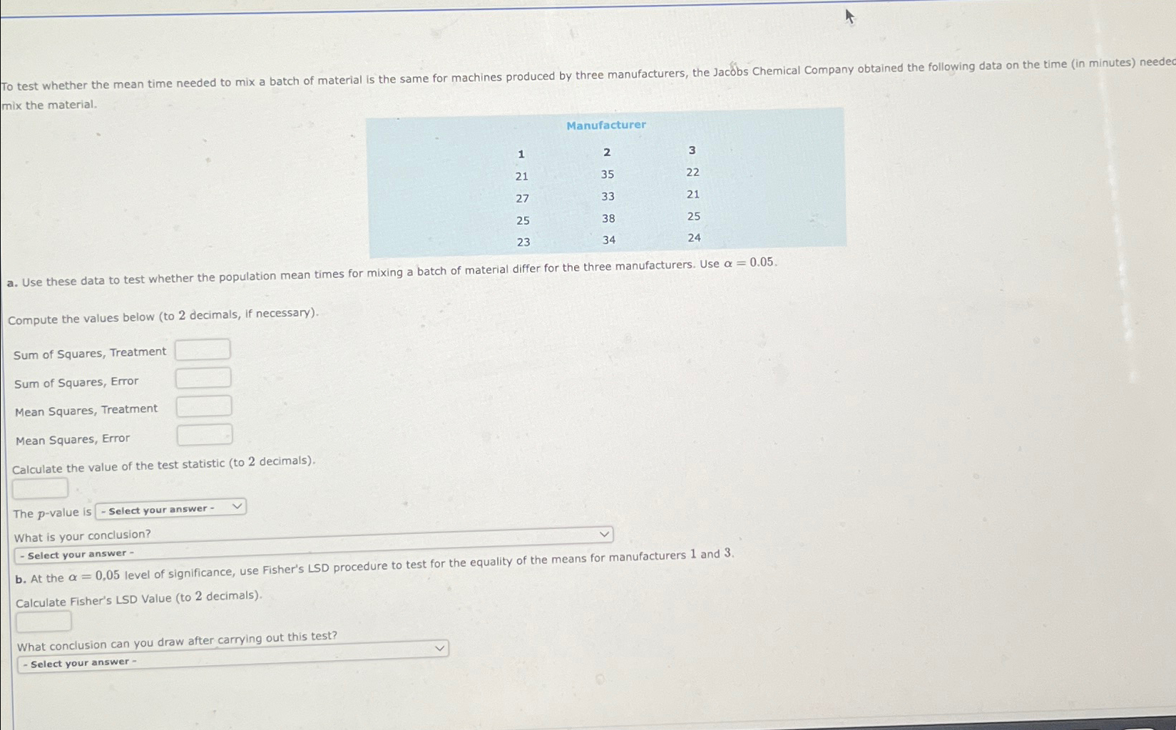 Solved mix the material.\table[[,Manufacturer,],[1,2,3 | Chegg.com