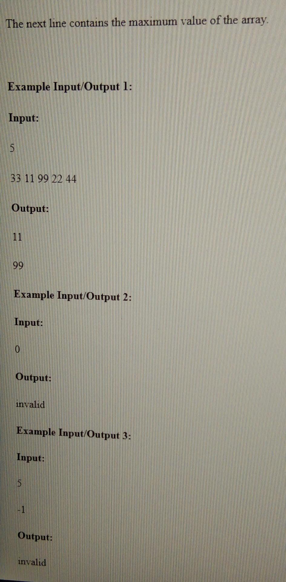 Solved A6 Description Write a C program to find maximum and | Chegg.com