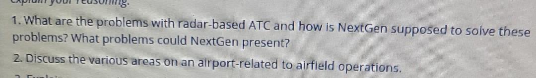 Solved 1. What are the problems with radar-based ATC and how | Chegg.com