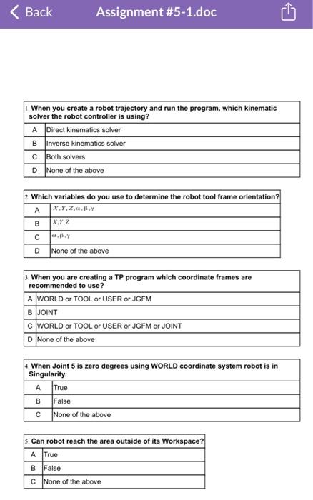 Solved Back Assignment \#5-1.doc \begin{tabular}{|c|l|} | Chegg.com