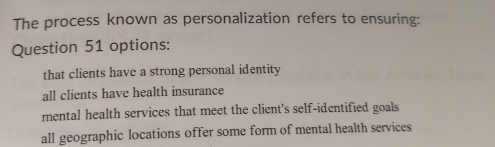 Solved The process known as personalization refers to | Chegg.com