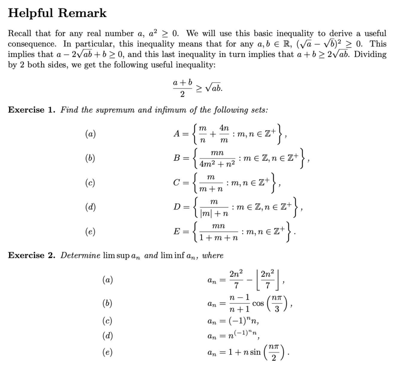Solved Helpful RemarkRecall that for any real number | Chegg.com