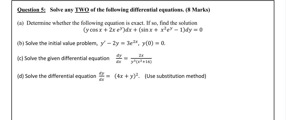 Solved course is(Differential Equations&Linear Algebra) The | Chegg.com