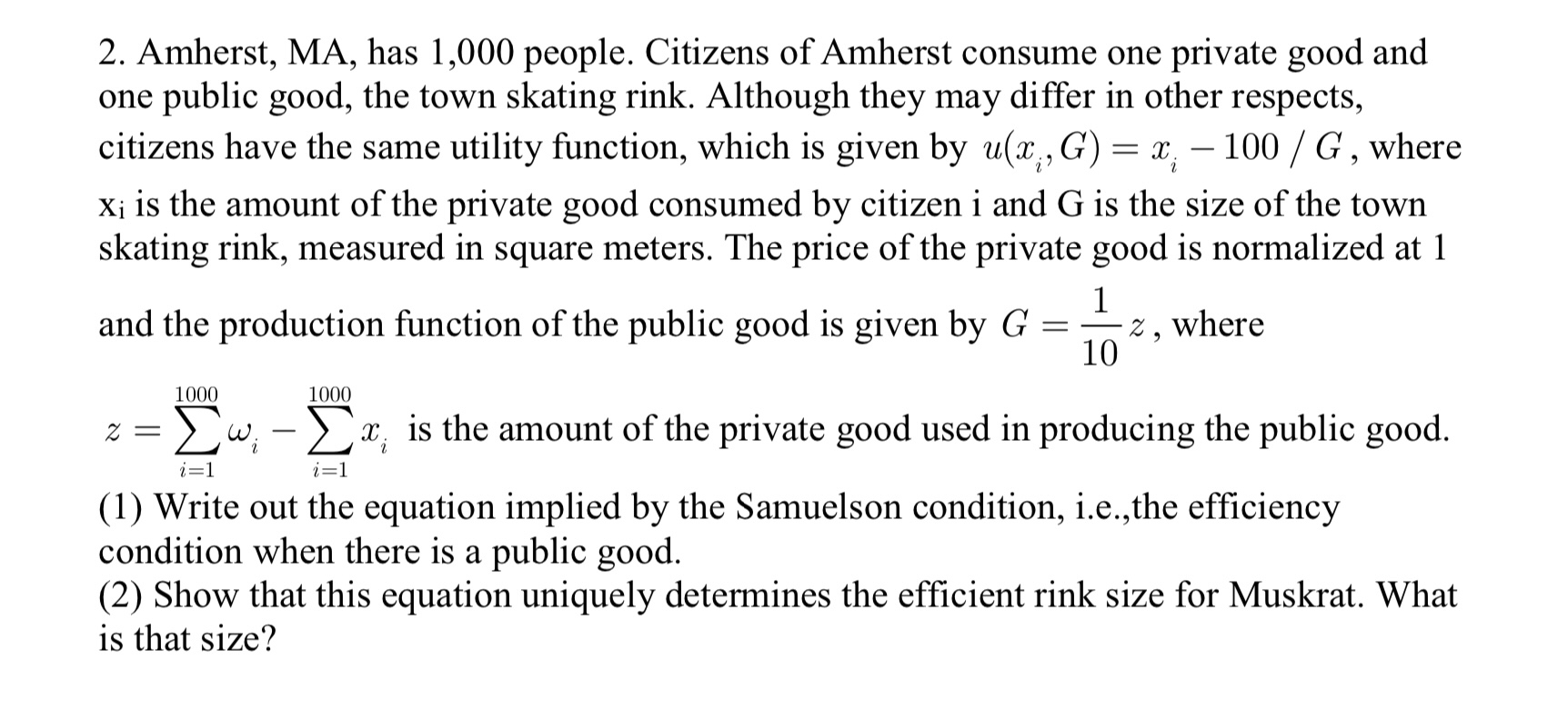 Solved Amherst, MA, ﻿has 1,000 ﻿people. Citizens of Amherst | Chegg.com