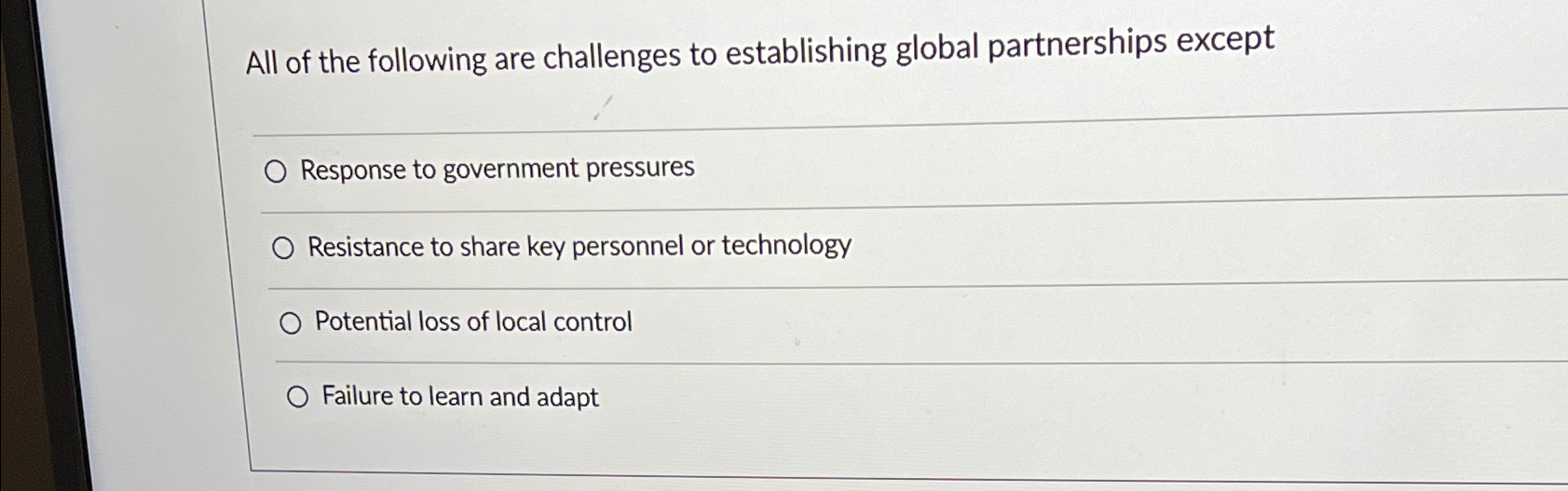 Solved All of the following are challenges to establishing | Chegg.com