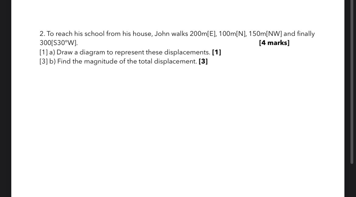 Solved To reach his school from his house, John walks ] | Chegg.com