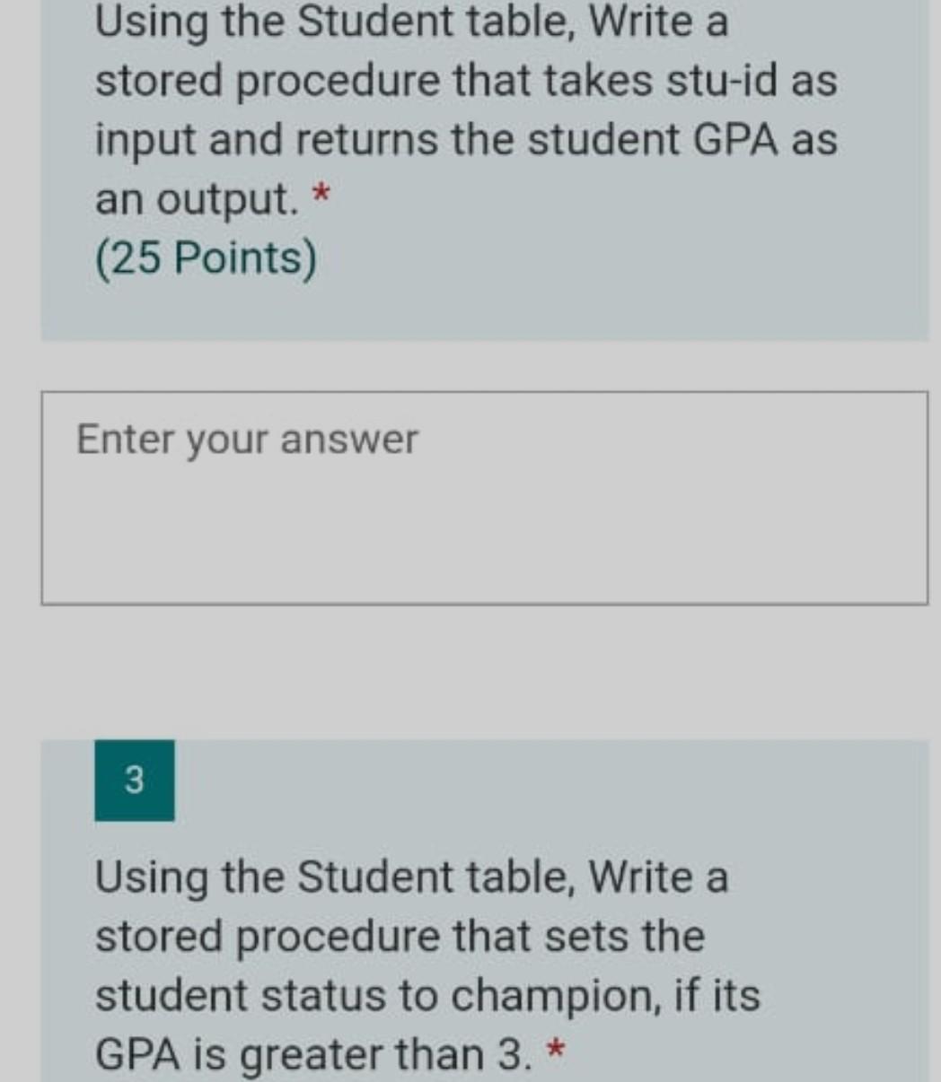 Solved Consider the following Student table and give answers | Chegg.com