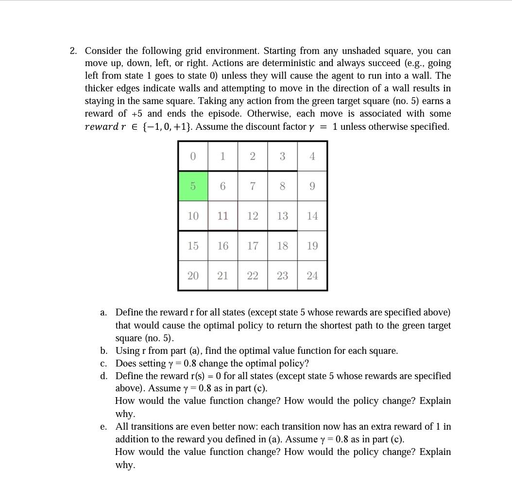 Solved Consider the following grid environment. Starting | Chegg.com