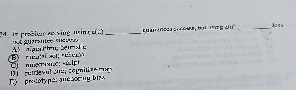 Solved In problem solving, using a(n) ﻿guarantees success, | Chegg.com
