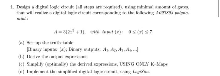 Solved Please use Logism, I am having trouble with this | Chegg.com
