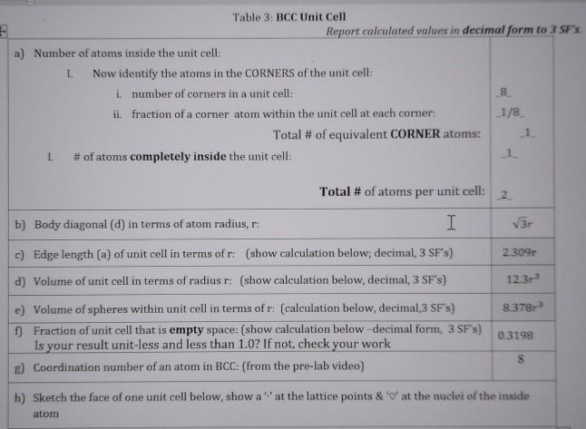 Solved including the correct use of units and significant | Chegg.com