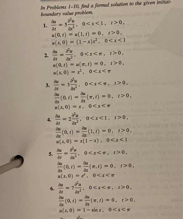 Solved In Problems 1-10, find a formal solution to the given | Chegg.com