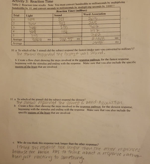 Solved #10 b) and #11 b) 10 b) What is the :Stimulus, | Chegg.com