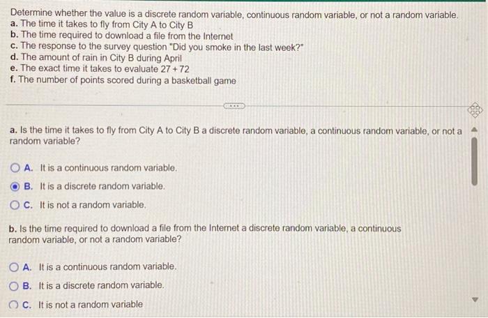 Solved Determine Whether The Value Is A Discrete Random 