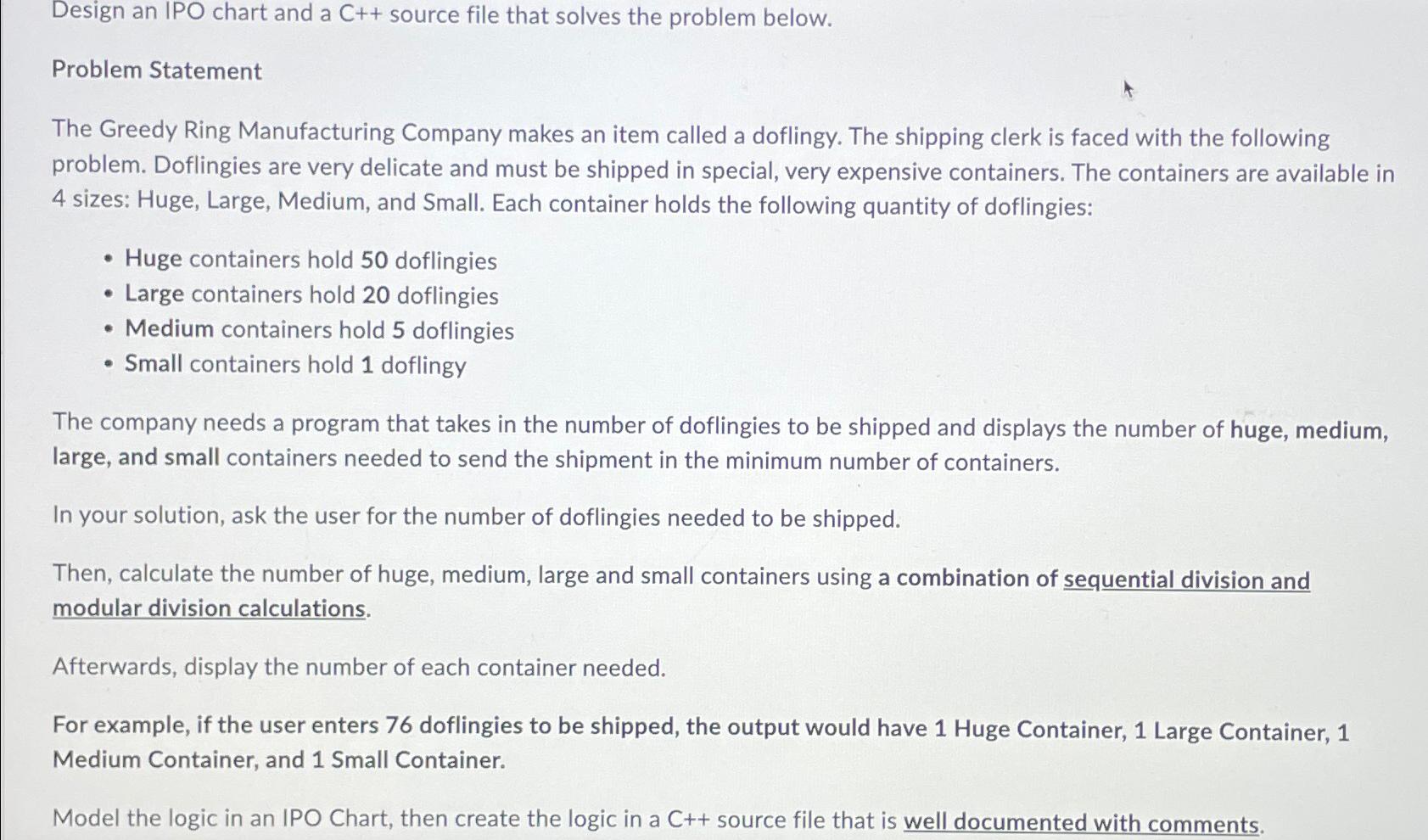 Solved Design an IPO chart and a C++ ﻿source file that | Chegg.com