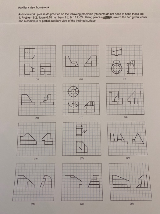 Solved Auxiliary view homework As homework, please do | Chegg.com