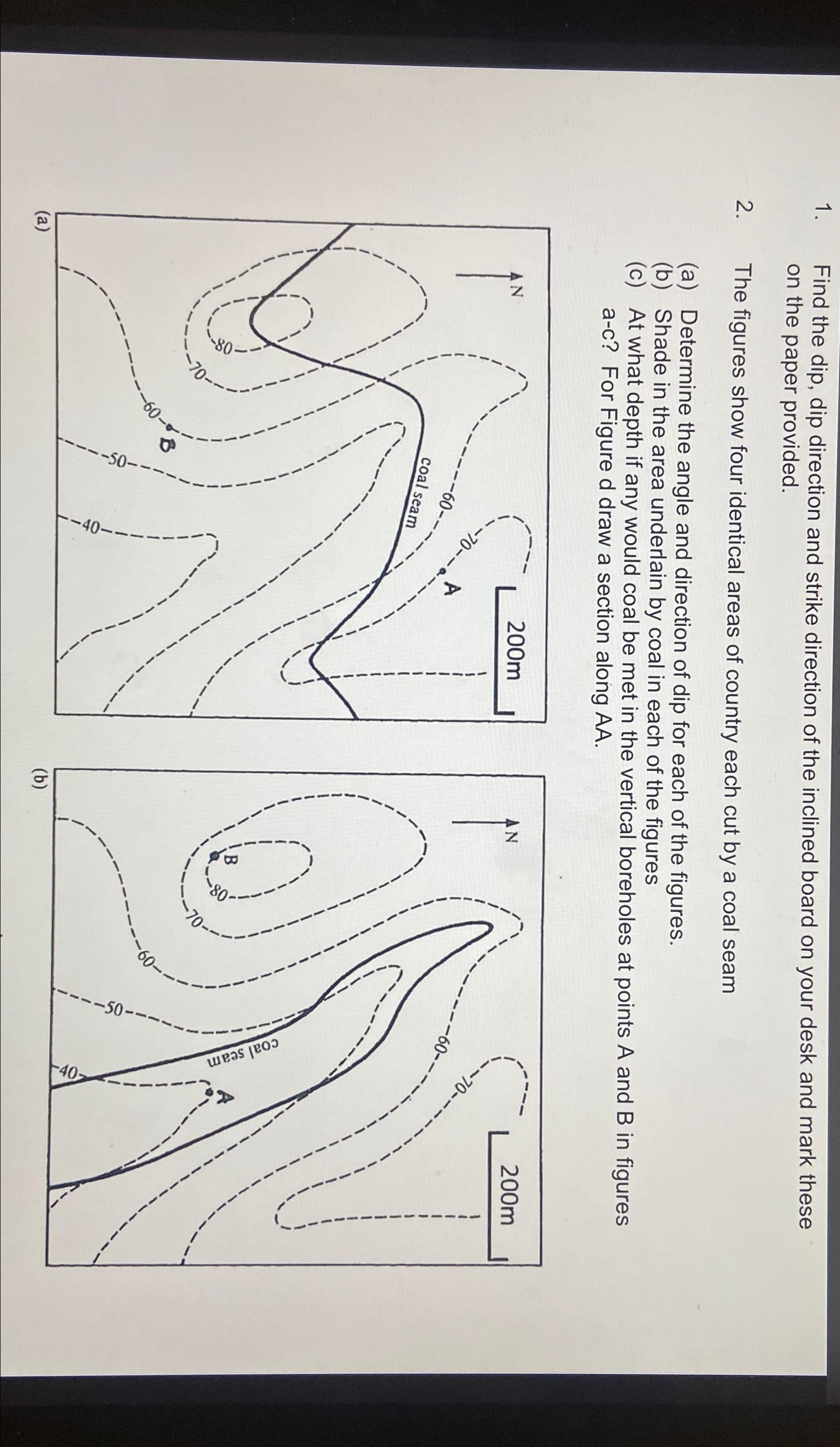 Solved Find the dip, dip direction and strike direction of | Chegg.com