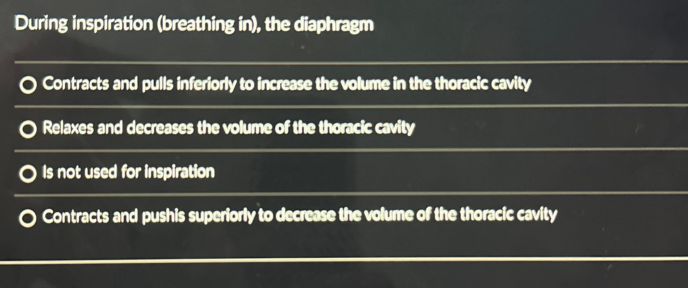 Solved During inspiration (breathing in), ﻿the | Chegg.com