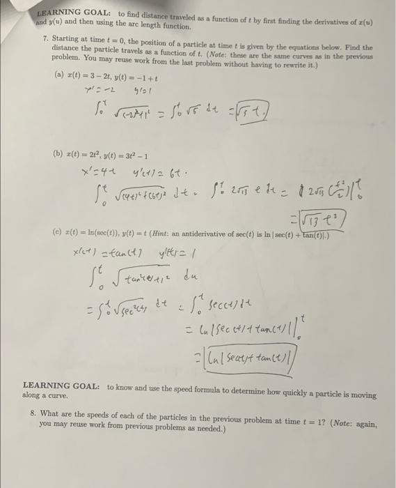 Solved LEARNING GOAL: to find distance traveled as a | Chegg.com