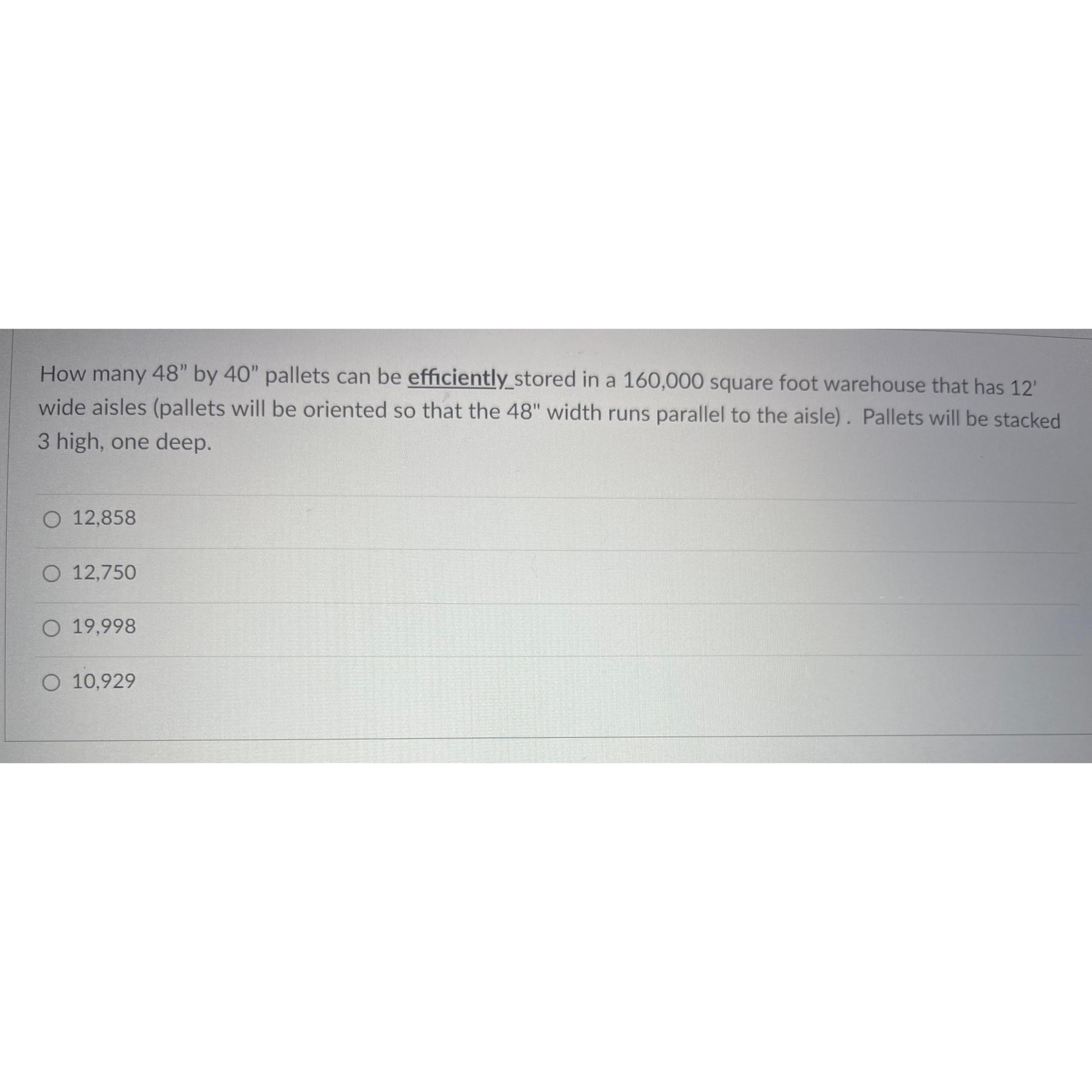 Solved How many 48" ﻿by 40" ﻿pallets can be | Chegg.com