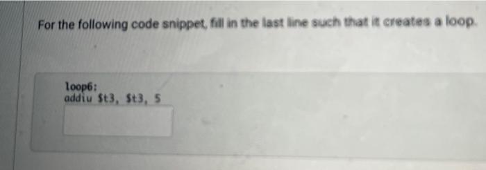 Solved For the following code snippet, fill in the last line | Chegg.com