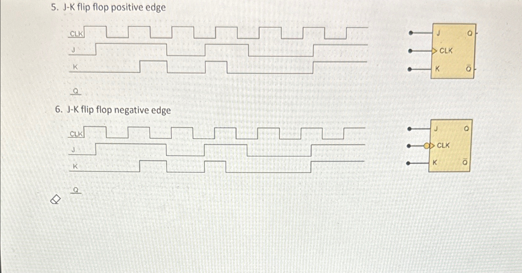 J-K flip flop positive edgeJ-K flip flop negative | Chegg.com