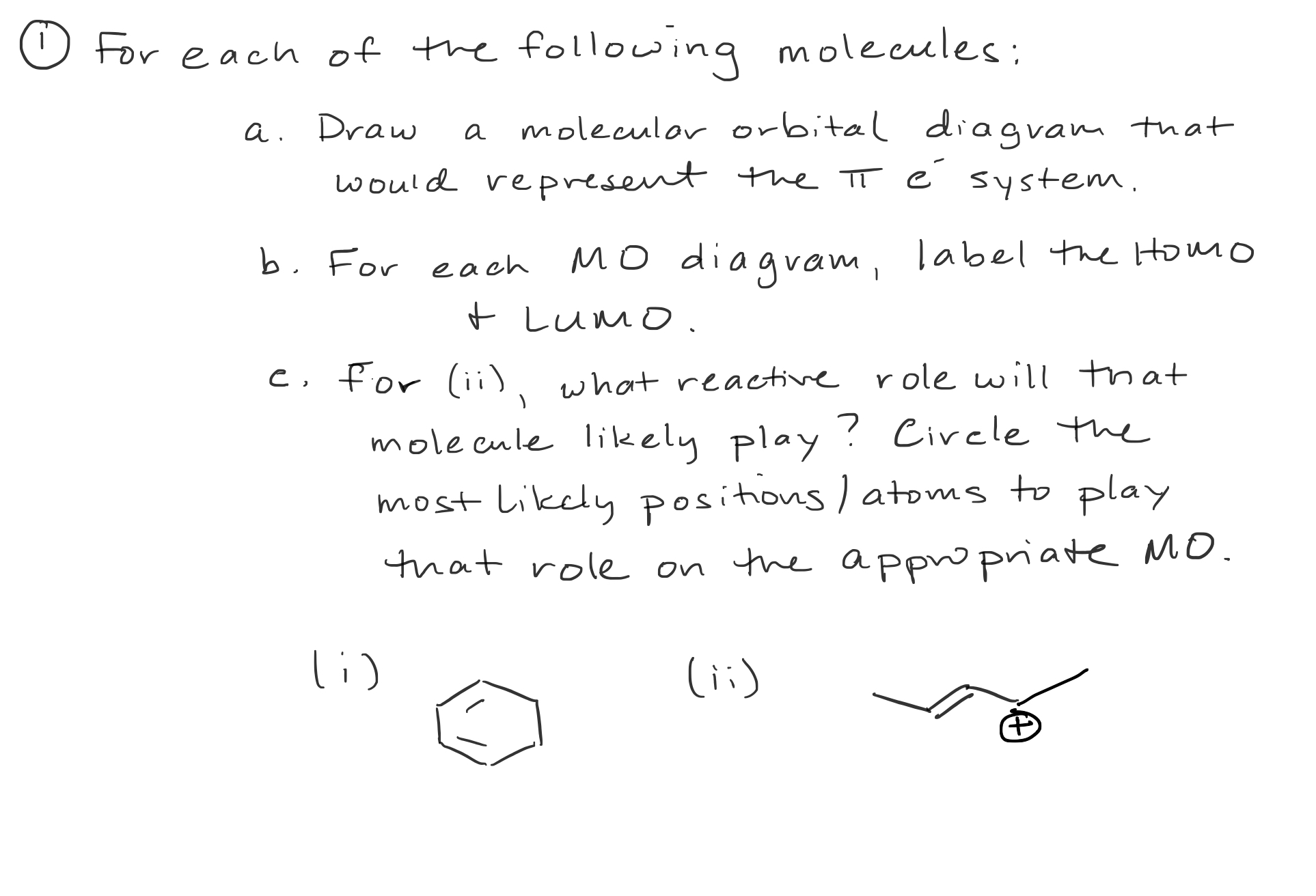 Solved (1) ﻿For each of the following molecules:a. ﻿Draw a | Chegg.com