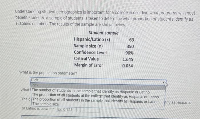Solved Understanding student demographics is important for a | Chegg.com