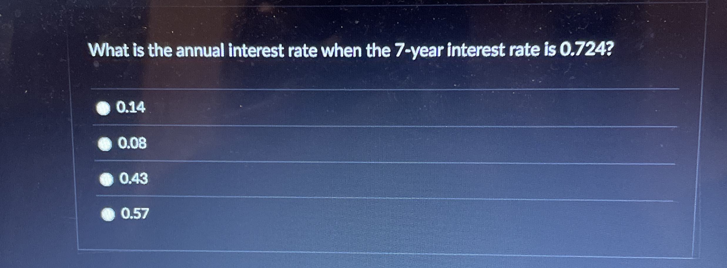 Solved What is the annual interest rate when the 7 -year | Chegg.com