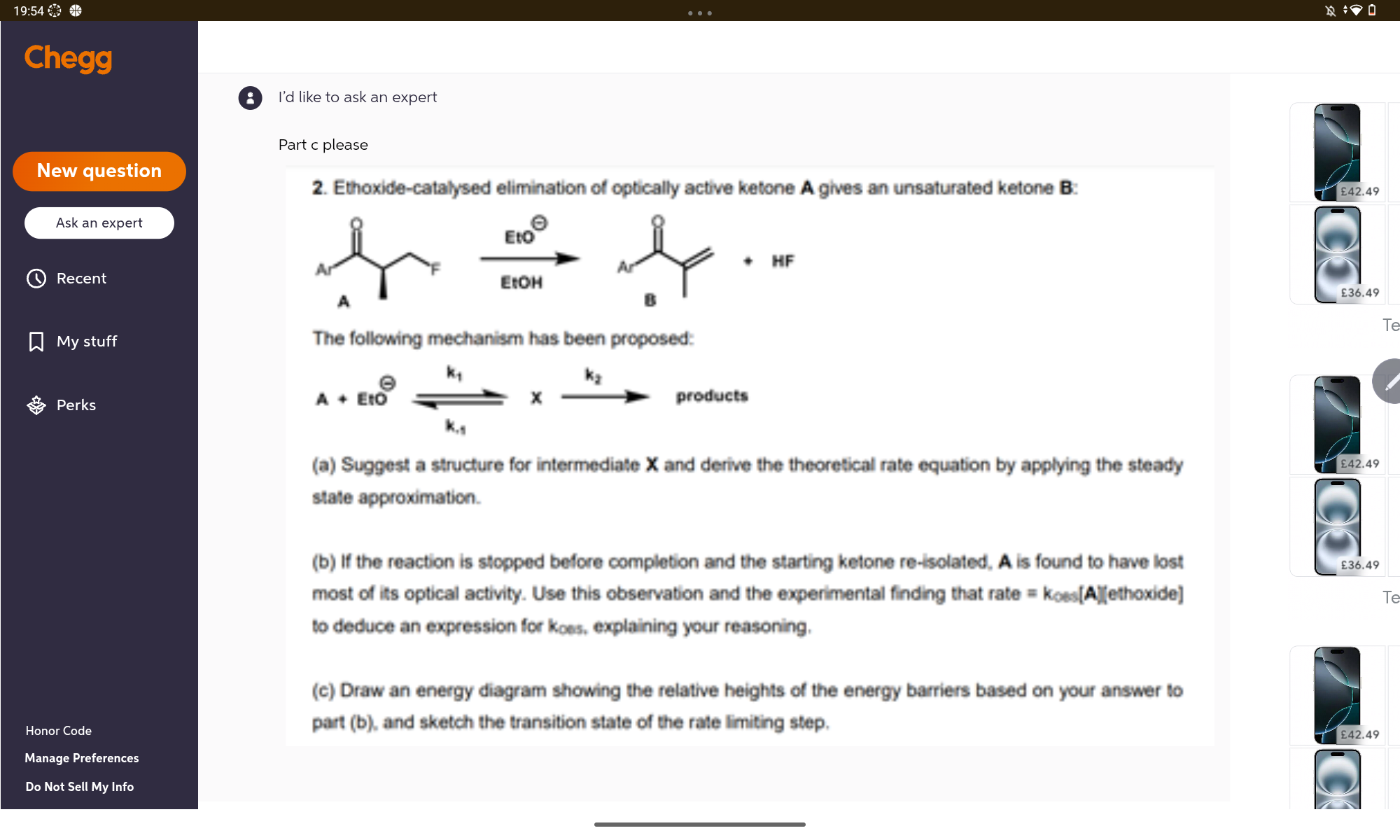 Solved Part c 8 ﻿I'd like to ask an expert(a) ﻿Suggest a | Chegg.com